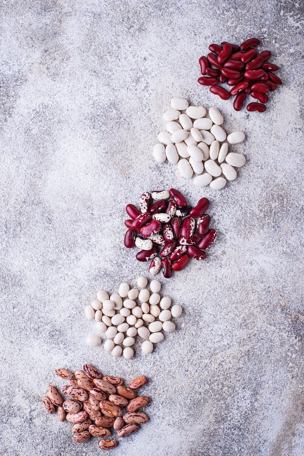 Assortment of Various Beans on Light Background Stock Photo - Image of ...