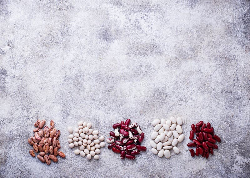 Assortment of Various Beans on Light Background Stock Photo - Image of ...
