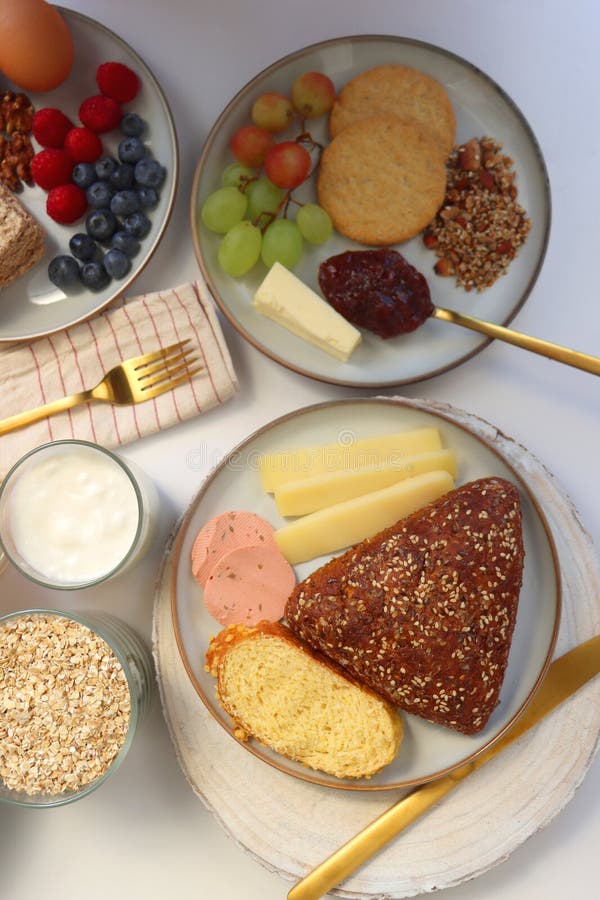 Various Breakfast Food stock image. Image of bowl, oats - 340101545