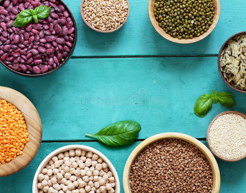 Assortment of Various Cereals, Rice, Lentils Stock Image - Image of ...