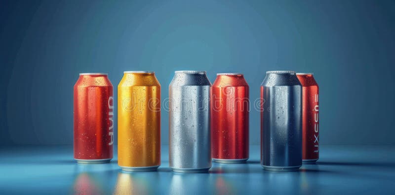 Array of Energy Drinks. High-Detailed Beverage Concept Stock ...
