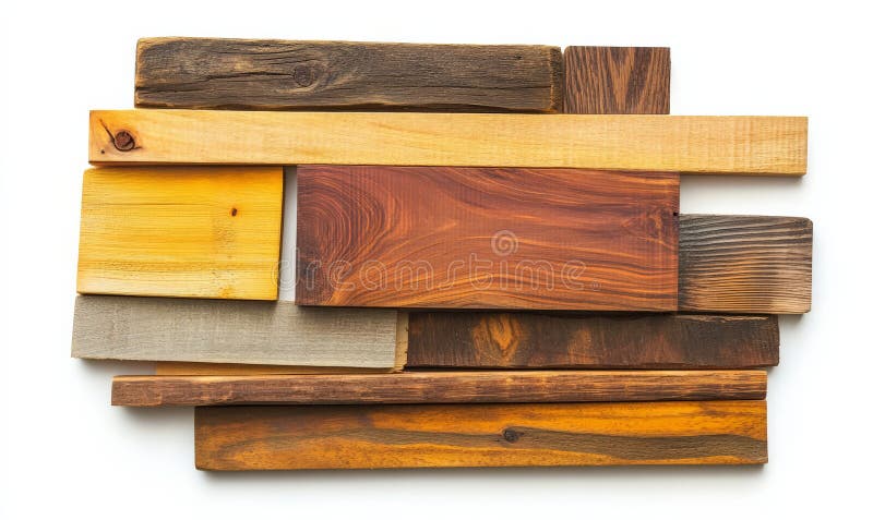 Assortment of Various Rectangular Wooden Planks in Different Colors and ...