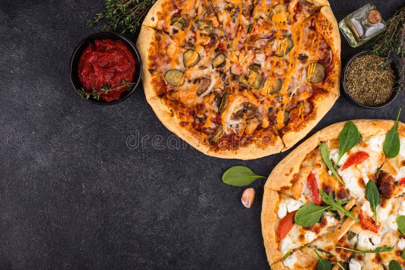Assortment of Various Type of Italian Pizza Stock Image - Image of ...