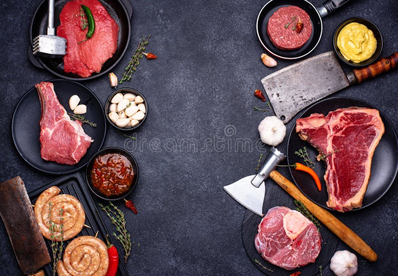 Assortment of Various Types of Meat Stock Image - Image of turkey ...