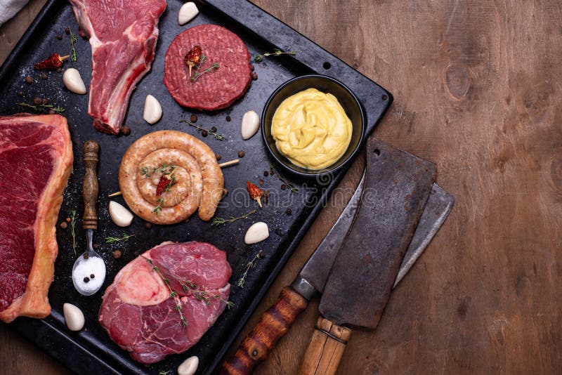 Assortment of Various Types of Meat Stock Image - Image of beefsteak ...