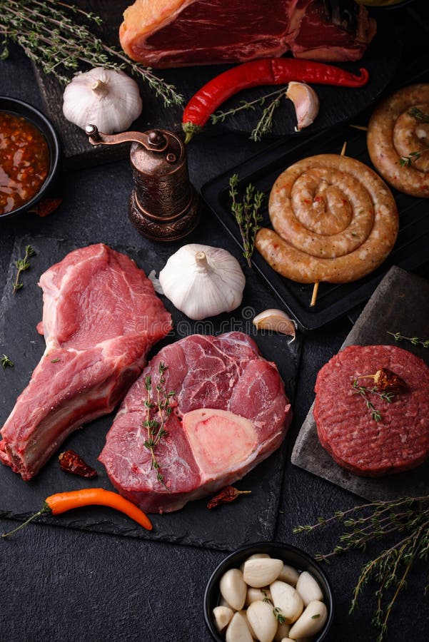 Assortment of Various Types of Meat Stock Image - Image of assortment ...