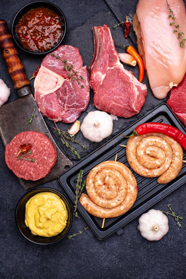 Assortment of Various Types of Meat Stock Photo - Image of pork ...