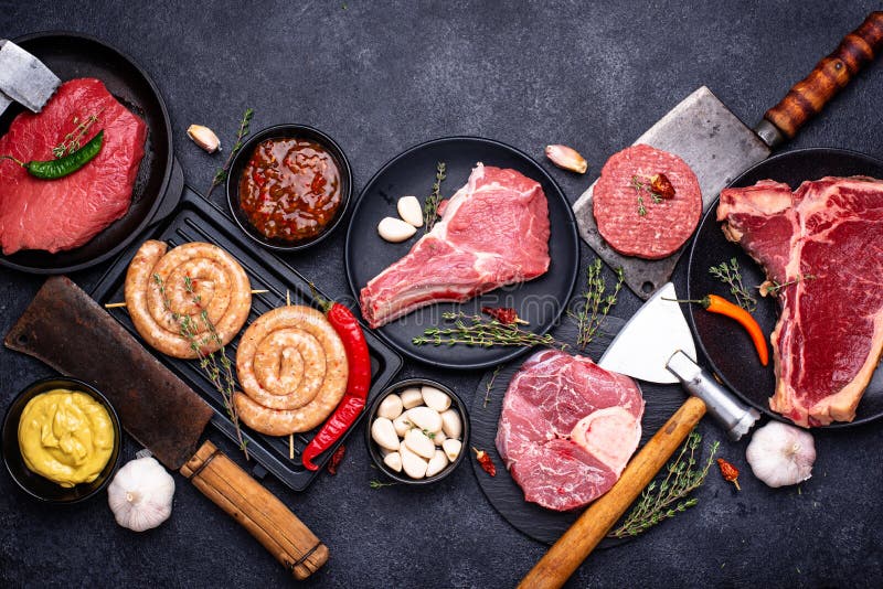 Assortment of Various Types of Meat Stock Image - Image of butcher ...