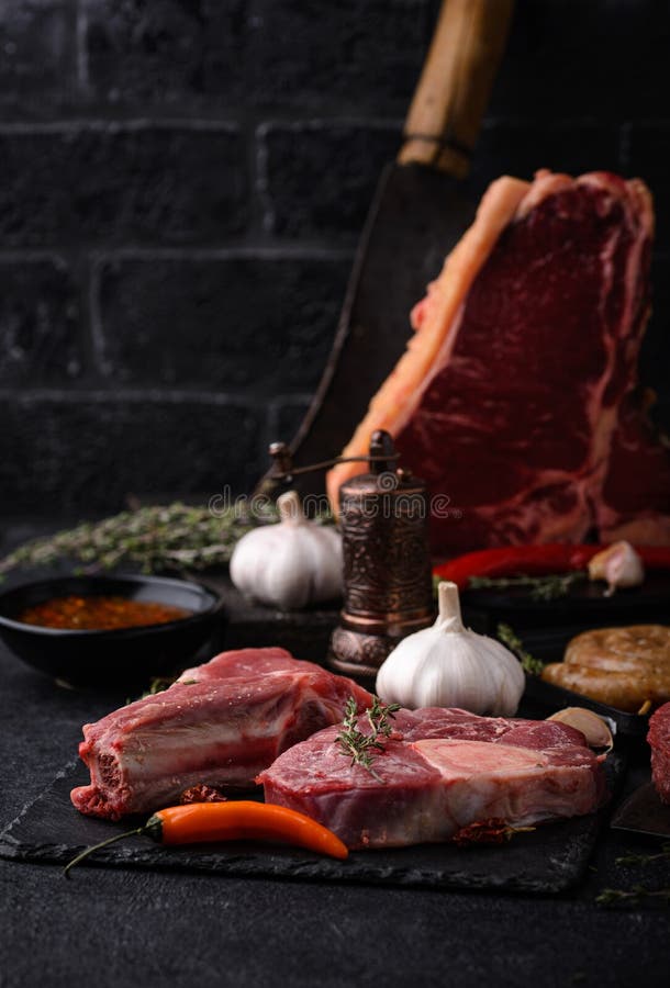 Assortment of Various Types of Meat Stock Photo - Image of fillet ...