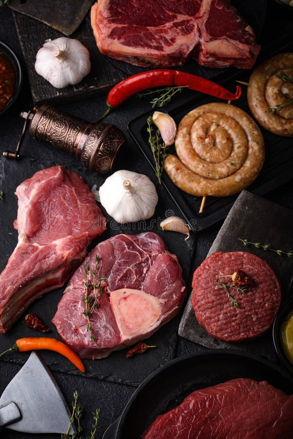 Assortment of Various Types of Meat Stock Photo - Image of butcher ...