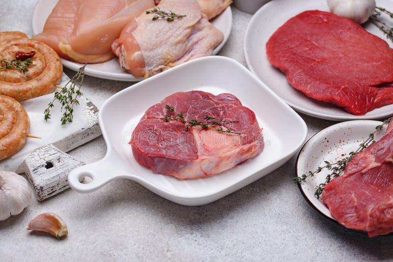 Assortment of Various Types of Meat Stock Image - Image of beef, sauce ...