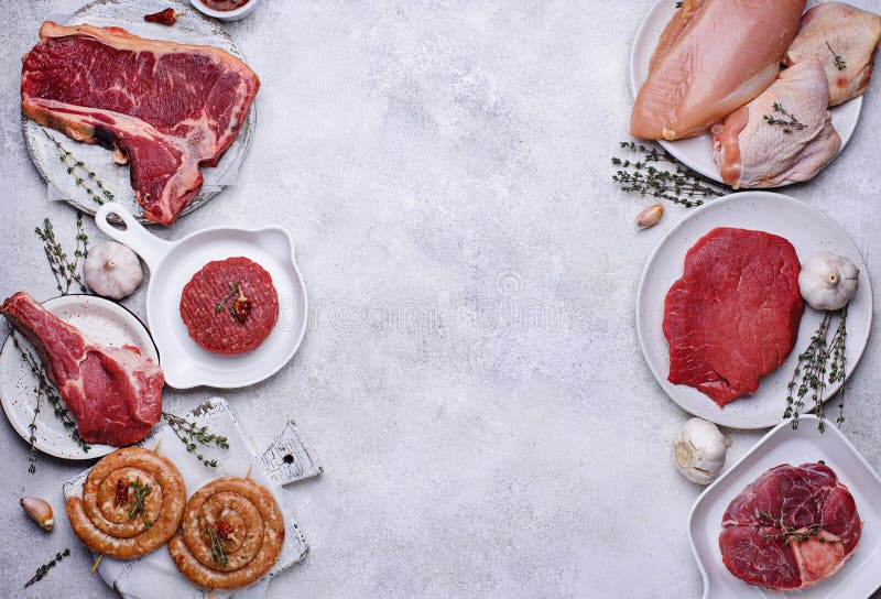 Assortment of Various Types of Meat Stock Image - Image of kitchen ...