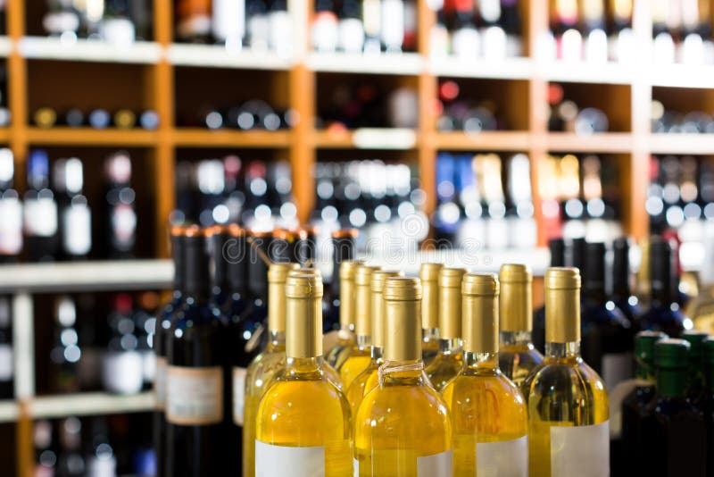 Assortment of Wine Bottles. Stock Photo - Image of abundance, looking ...