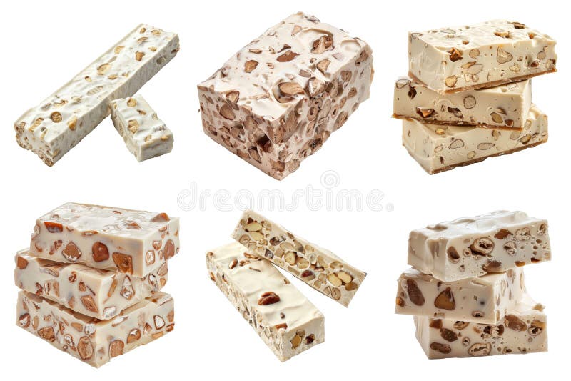 Assortment of White Chocolate Nougat Bars with Nuts Stock Photo ...