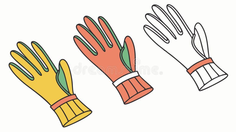 Assortment of Work Gloves, Safety and Manual Labor, Vector Design ...