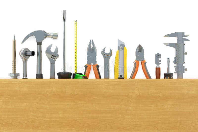 Assortment of work tools stock illustration. Illustration of hardware ...