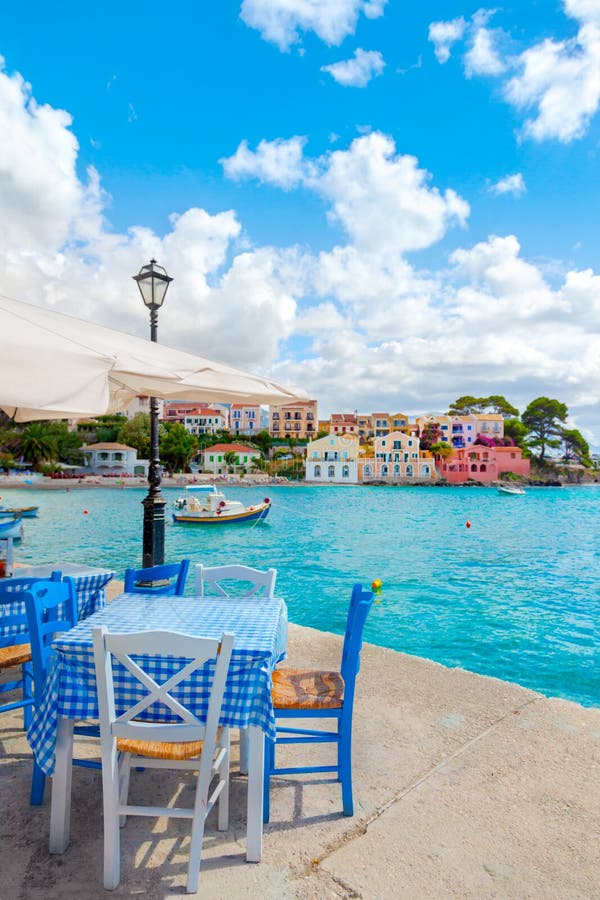 Assos village in Kefalonia stock photo. Image of architecture - 252708840