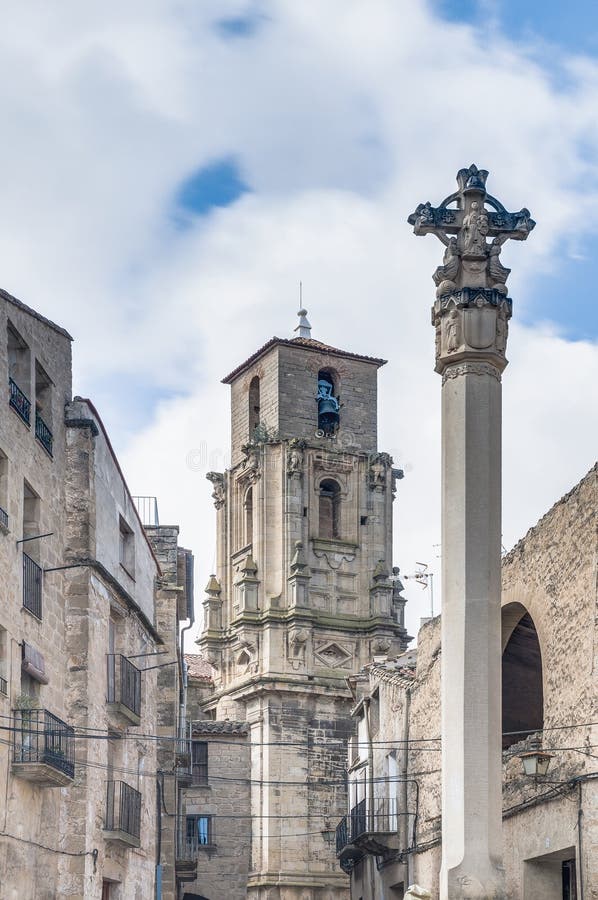 Assumption Church Bell Tower at Calaceite, Spain Stock Photo - Image of ...