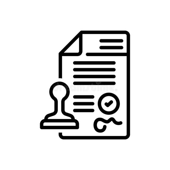 Black Line Icon for Assumption, Permit and Stamp Stock Vector ...