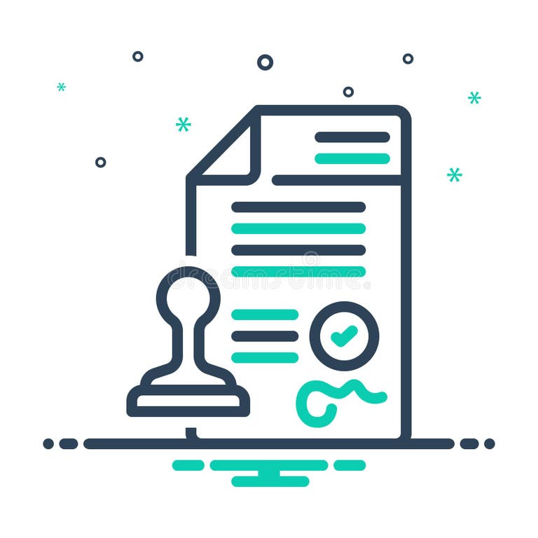 Mix Icon for Assumption, Permit and Stamp Stock Illustration ...