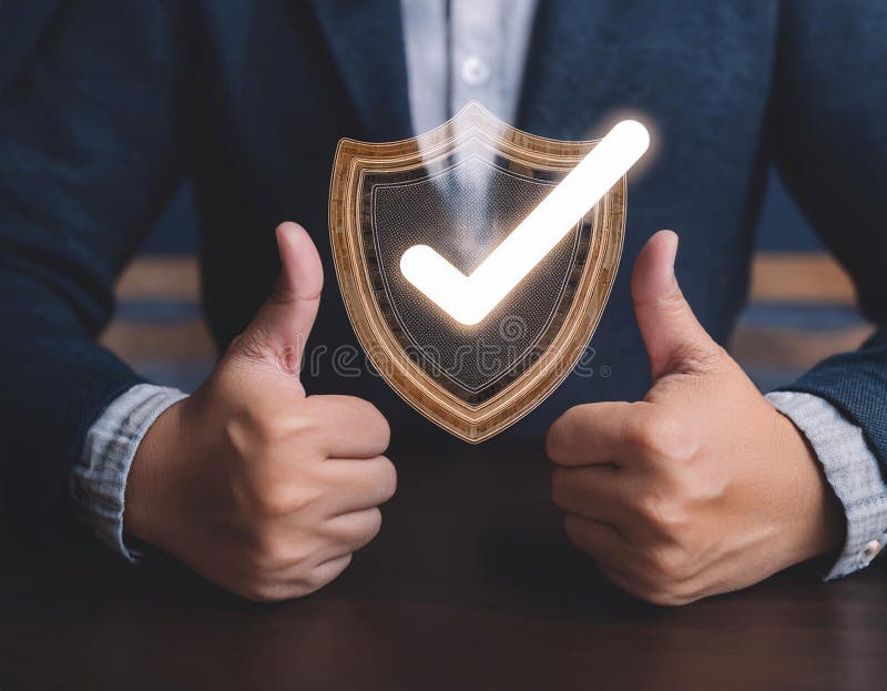 Assurance and Confidence, Featuring Elements Like a Checkmark, Shield ...