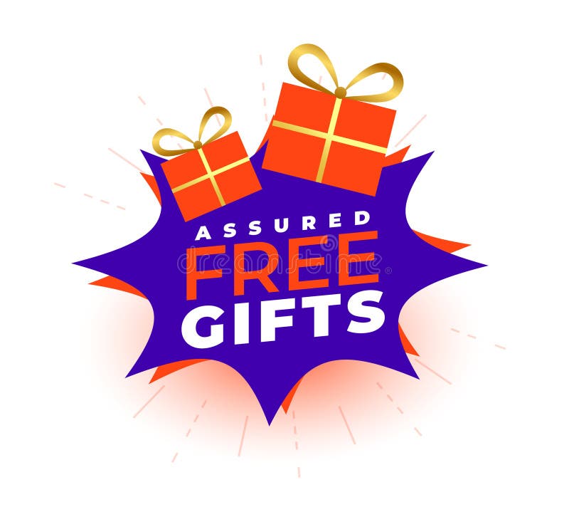 Assured Free Gift Sale Offer Background with Giftbox Design Stock ...