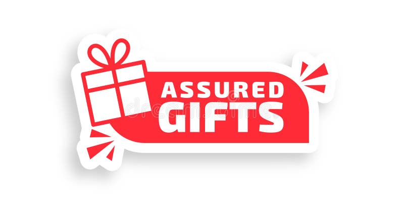 Assured Free Gifts Sticker Background with Giftbox Design Stock Vector ...