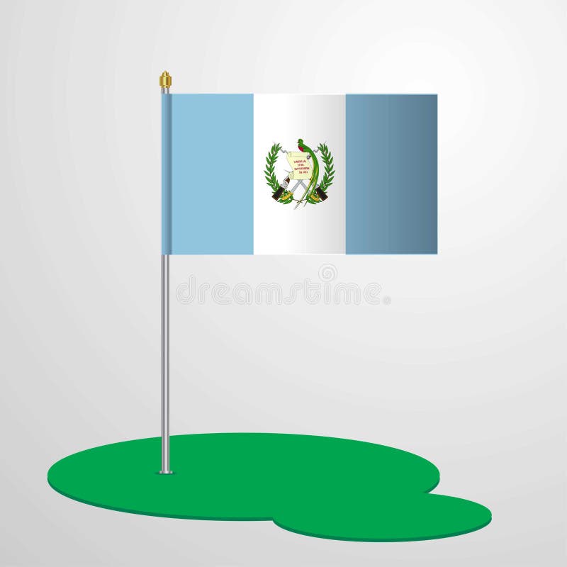 Asta De Bandera De Guatemala Ilustración del Vector - Ilustración de ...