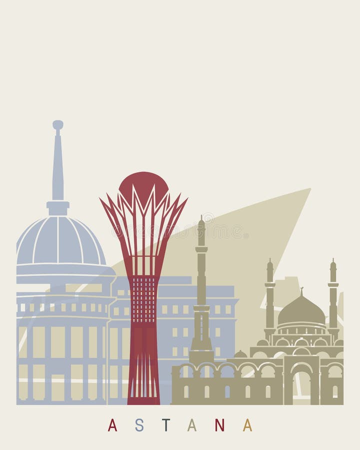 Astana skyline stock vector. Illustration of central - 50578844