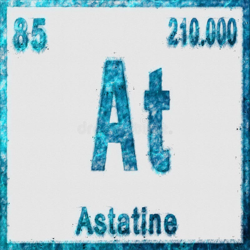 Astatine Chemical Element Blue on White Stock Illustration ...