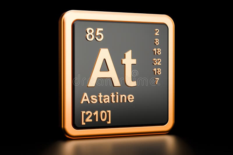 Astatine at Chemical Element. 3D Rendering Stock Illustration ...