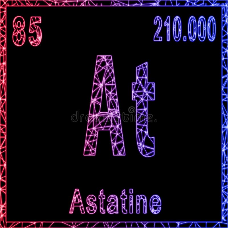Astatine Chemical Element, Sign with Atomic Number and Atomic Weight ...