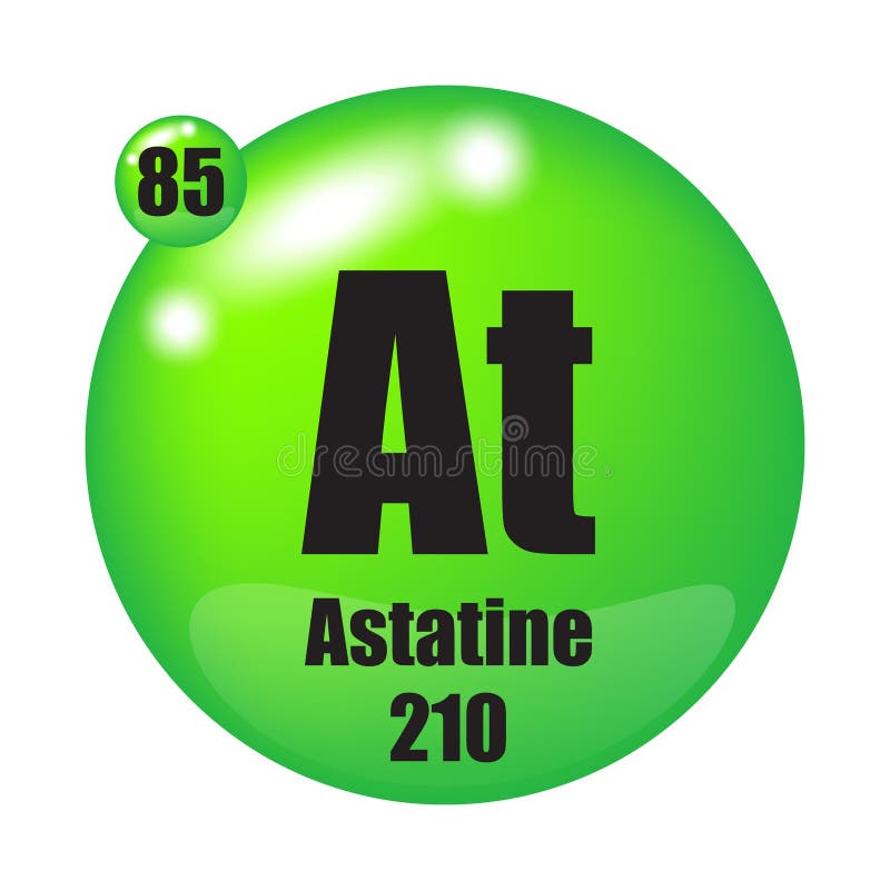 Astatine Icon. at Chemical Element. Atomic Number 85. Mass 210. Green ...