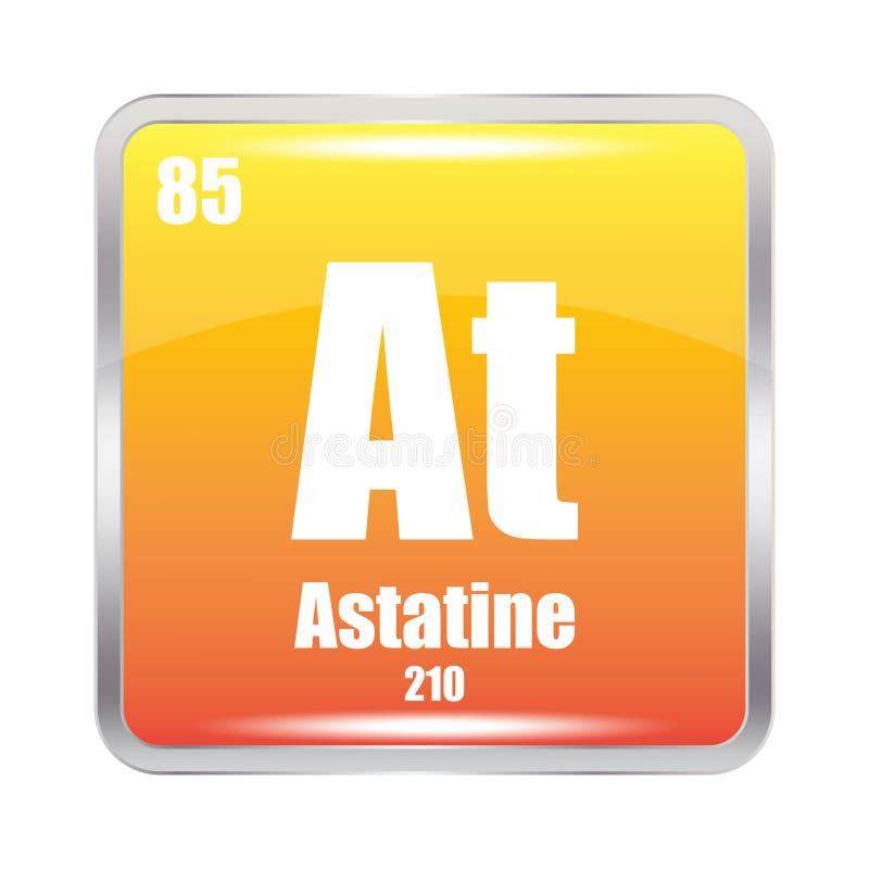 Astatine Icon. at Chemical Element. Atomic Number 85. Mass 210. Yellow ...