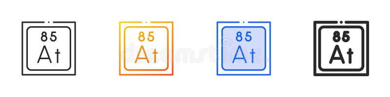 Astatine Icon.Thin Linear, Gradient, Blue Stroke and Bold Style Design ...