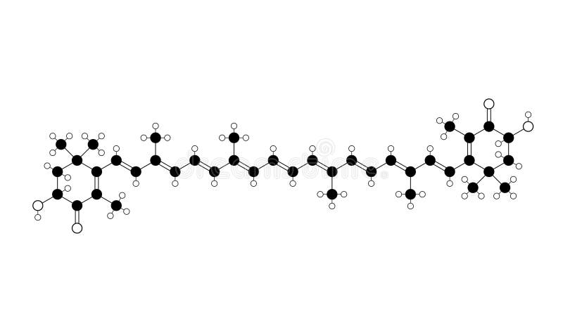 Astaxanthin Molecule, Structural Chemical Formula, Ball-and-stick Model ...