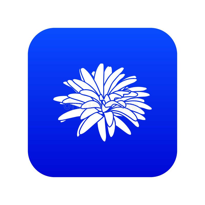 Aster Flower Icon Blue Vector Stock Vector - Illustration of abstract ...