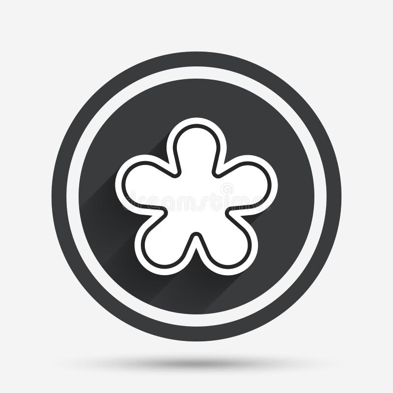 Asterisk Footnote Sign Icon. Star Symbol. Stock Vector - Illustration ...