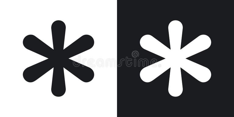Asterisk Icon Set. Password or Passcode Asterisk Sign in Black Filled ...