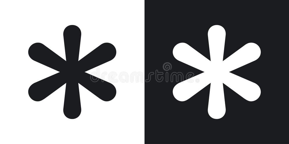 Asterisk Icon Set. Password or Passcode Asterisk Sign in Black Filled ...