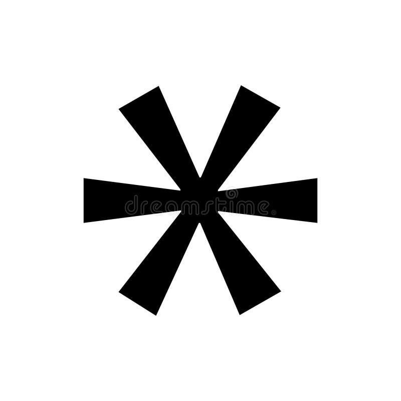 Asterisk Icon Vector. Star Shape Symbol. Black Punctuation Mark ...