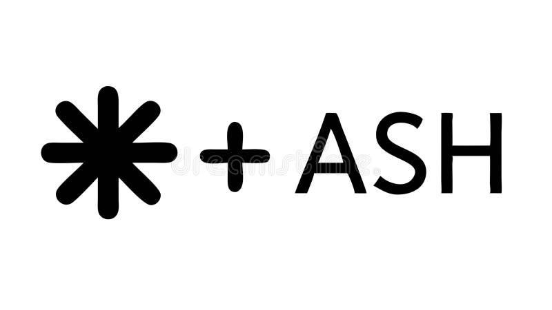 Asterisk Plus Ash Text Icon Minimal Line Art Style, Vector Design ...