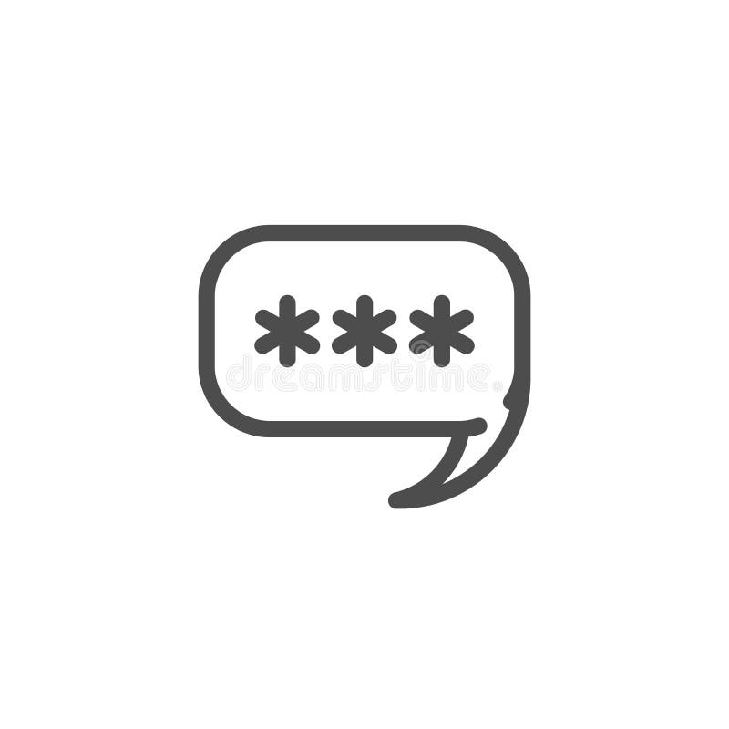 Asterisks Footnote in Red Bubble Icon. Password, Parol, Chat Ban Sign ...