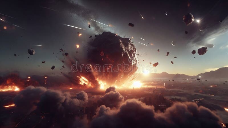 Asteroid Apocalypse - AI Generated Illustration, Realistic Stock ...