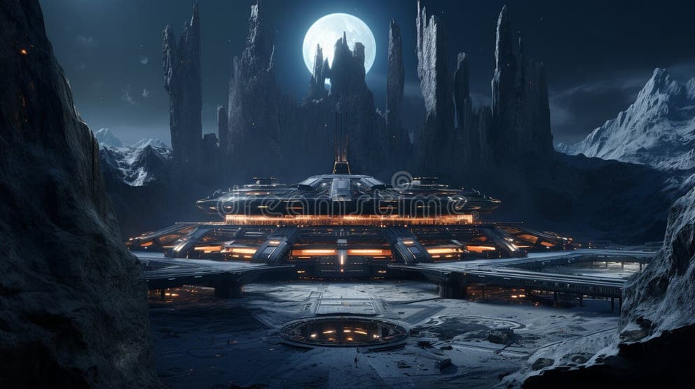 Asteroid Base a Secret Space Base Built into a Giant A_001 Stock ...