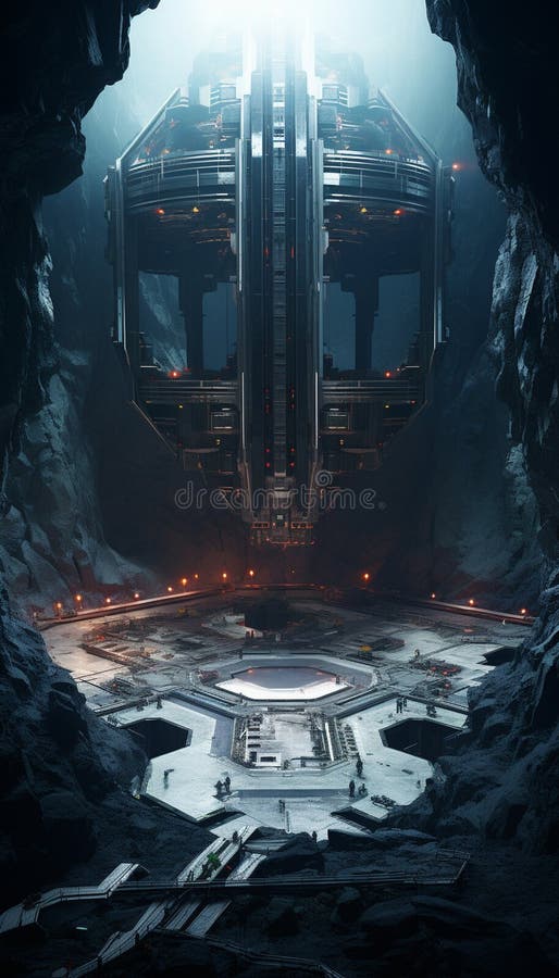 Asteroid Base a Secret Space Base Built into a Giant A_009 Stock ...