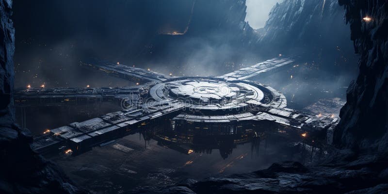 Asteroid Base a Secret Space Base Built into a Giant A_011 Stock ...