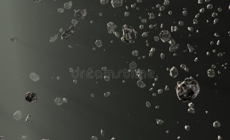 Asteroid Belt. Located Between The Orbits Of Mars And Jupiter Stock ...