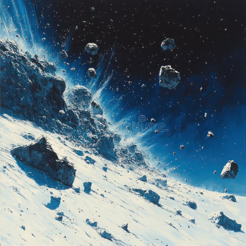 Asteroid and Boulder Swarm in Outer Space Stock Image - Image of danger ...
