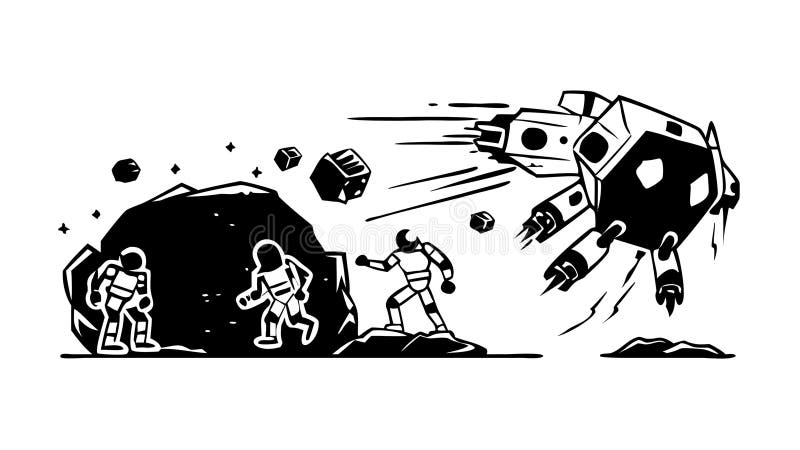 Asteroid Causing Chaos, Symbolizing Destruction, Vector Design ...